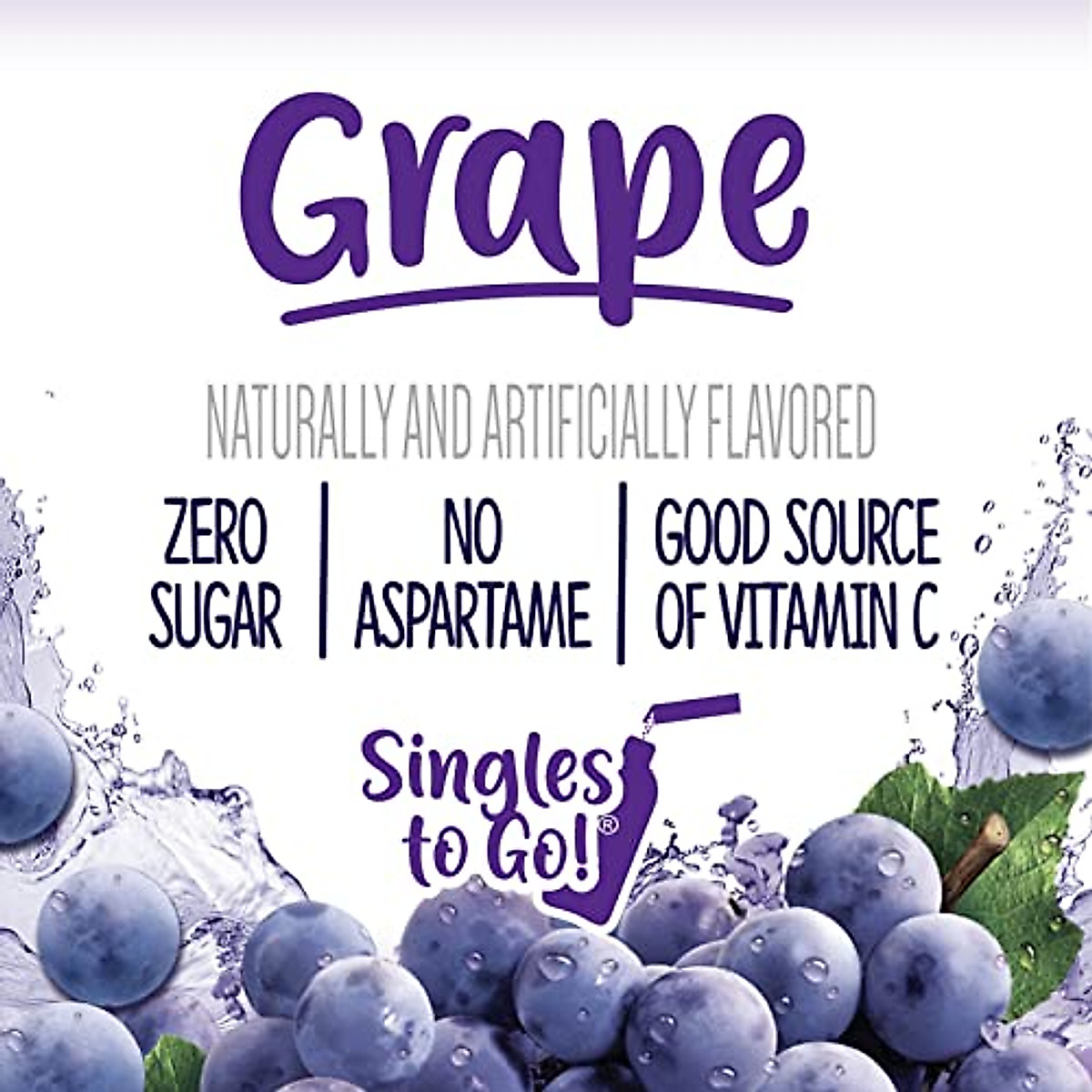 Welch's Singles To Go Water Drink Mix - Grape Powder Stick Packets (12 Boxes with 6 Packets Each - 72 Total Servings)