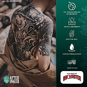 After Inked Tattoo Aftercare Lotion - Tattoo Moisturizer, As Seen on INK MASTER, Tattoo Balm, Ink Hydration Tattoo Aftercare Kit, 3 Fluid oz Tube (1-Pack)