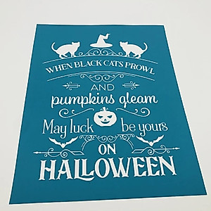 MANGOUSONG Screen Printing Kit,22x28cm Halloween Theme Mesh Screen Stencils Self-Adhesive Silk Screen Printing Stencil for Canvas Bag