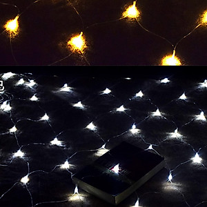 CREAMOON Christmas Net Lights Outdoor Rainproof Net Light with 8 Lighting Modes Hanging String Mesh Lights for Christmas Trees, Wedding, Garden, Party Outdoor Decorations(US Plug)