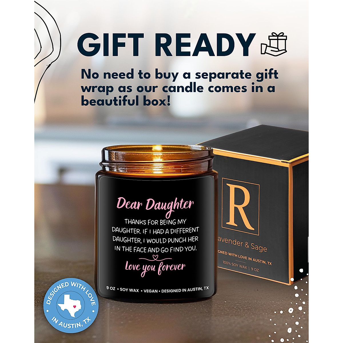 Funny Daughter Candle, Funny Daughter Gifts From Mom, To My Daughter Gifts From Dad, Daughter Gift From Mom, Birthday Gifts For Daughter Adult, Gifts For Daughters From Mothers, Daughter Birthday Gift