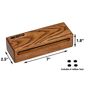 Timber Drum Co. 7" Wood Block with Mallet — Made in U.S.A. — Creates Loud and Resonant Tone from Handcrafted Solid American Hardwood, Includes Rubber Feet, Medium (T4-M)