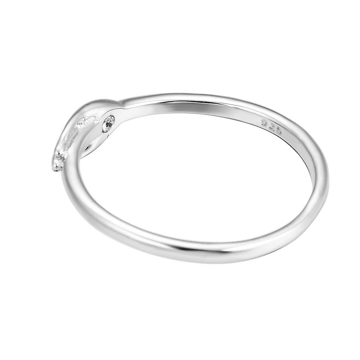 ENERGY STONE Hidden Diamond Hamsa Hand Sterling Silver Stacking Ring Designed (Style# ST08) (5)
