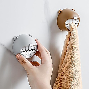 Meiliyizu Cartoon Bear Kitchen Towel Rack Multipurpose Face Towel Organization Holder for Home Kitchen Wash Face Towel Rack, Gray