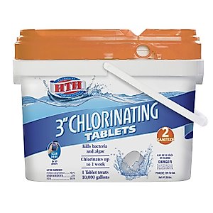 HTH 42040 Super 3-inch Chlorinating Tablets Swimming Pool Chlorine, 25 lbs