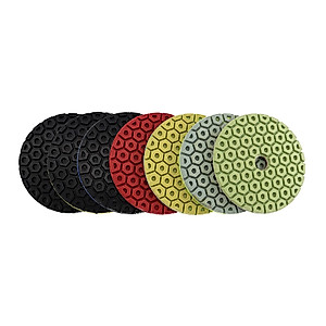 Polishing Pad 7 PCS Super 4 Inch Diamond Polishing Pads 100mm Flexible Wet Polishing Pad Granite Marble Concrete Floor Grinding Disc Polish Pad Kit (Color : Combon D, Size : Mix 7 Grits_7 PCS_4 INCH