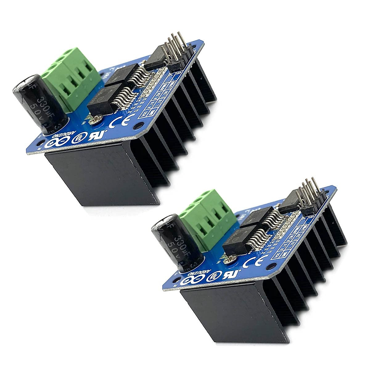 Kiro&Seeu 2PCS Double BTS7960B DC 43A Stepper Motor Driver Module H-Bridge PWM Driving Board for Arduino Smart Car