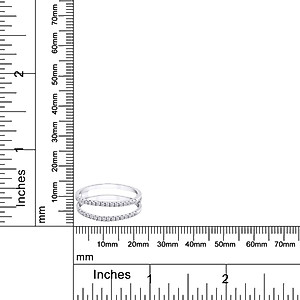 Jewel Zone US 1/4 Cttw Diamond White Natural Diamond Enhancer Engagement Ring Wrap in 10k Solid White Gold (0.25 Ct)