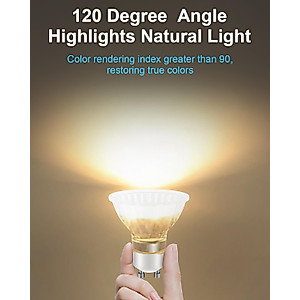 SerBion GU10 Halogen Light Bulbs, GU10+C Candle Warmer Lamp with Dimmable, MR16 120V 25W with GU10 Base for Track Light Bulbs and Range Hood Light Bulbs, Warm White, 3000+Hours Long-Lastin Pack of 6