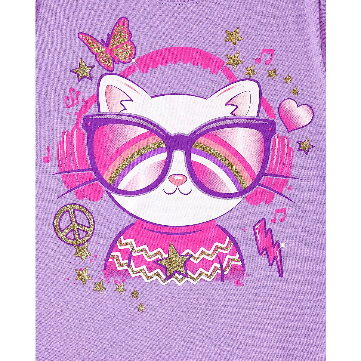 The Children's Place Girls Unicorn Long Sleeve Graphic T-Shirts,Multipacks Rainbow/Music Cat/Unicorn 3-Pack Medium