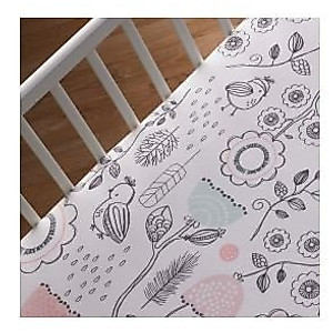 Lolli Living 4-Piece Baby Bedding Crib Set with Sparrow Pattern. Complete Set with Quilt, 2 Fitted Sheets, and Bed Skirt.