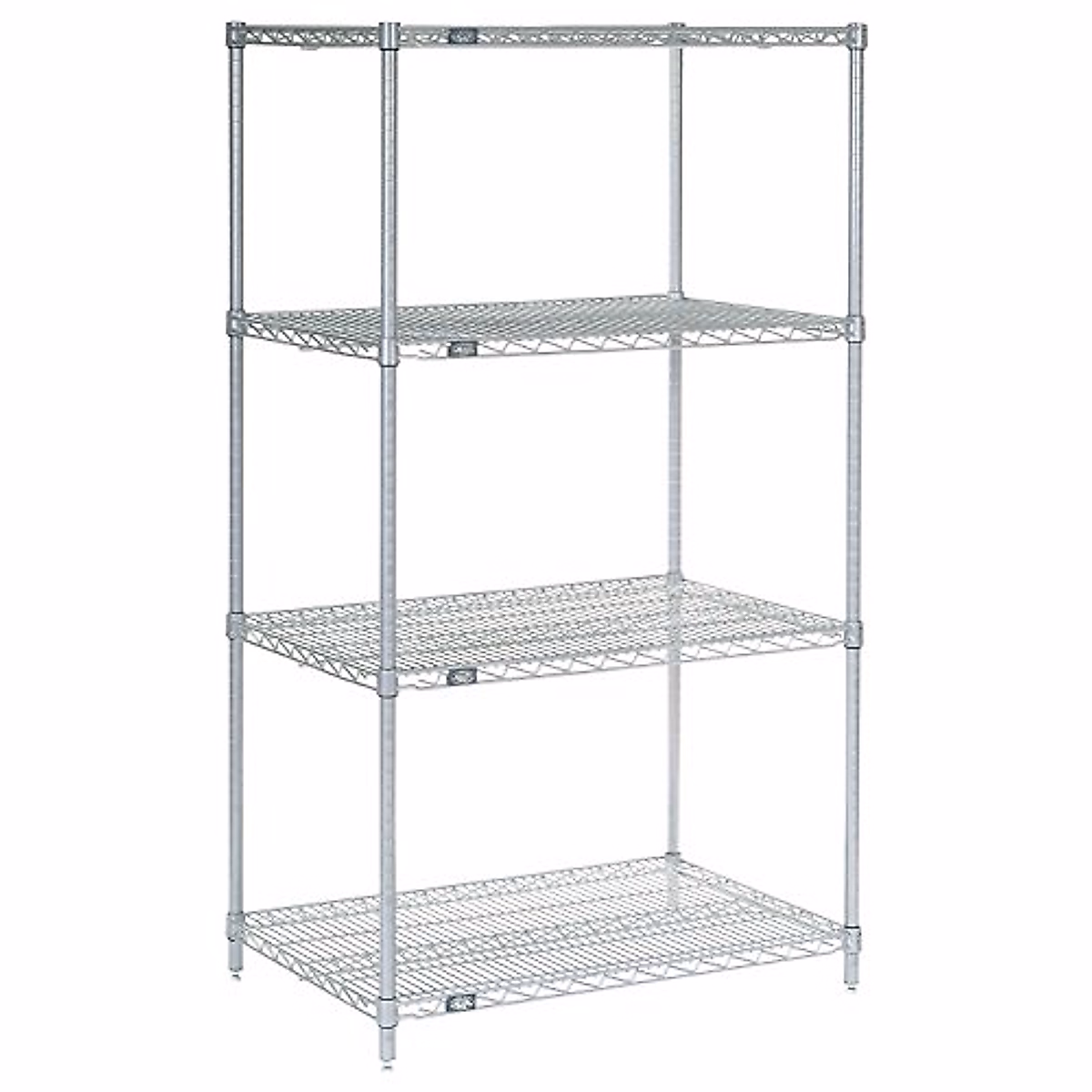 Nexel Poly-Z-Brite Adjustable Wire Shelving Unit, 4 Tier, Heavy Duty Organizer Rack Multi-Purpose Storage Shelf, 14" x 72" x 74"