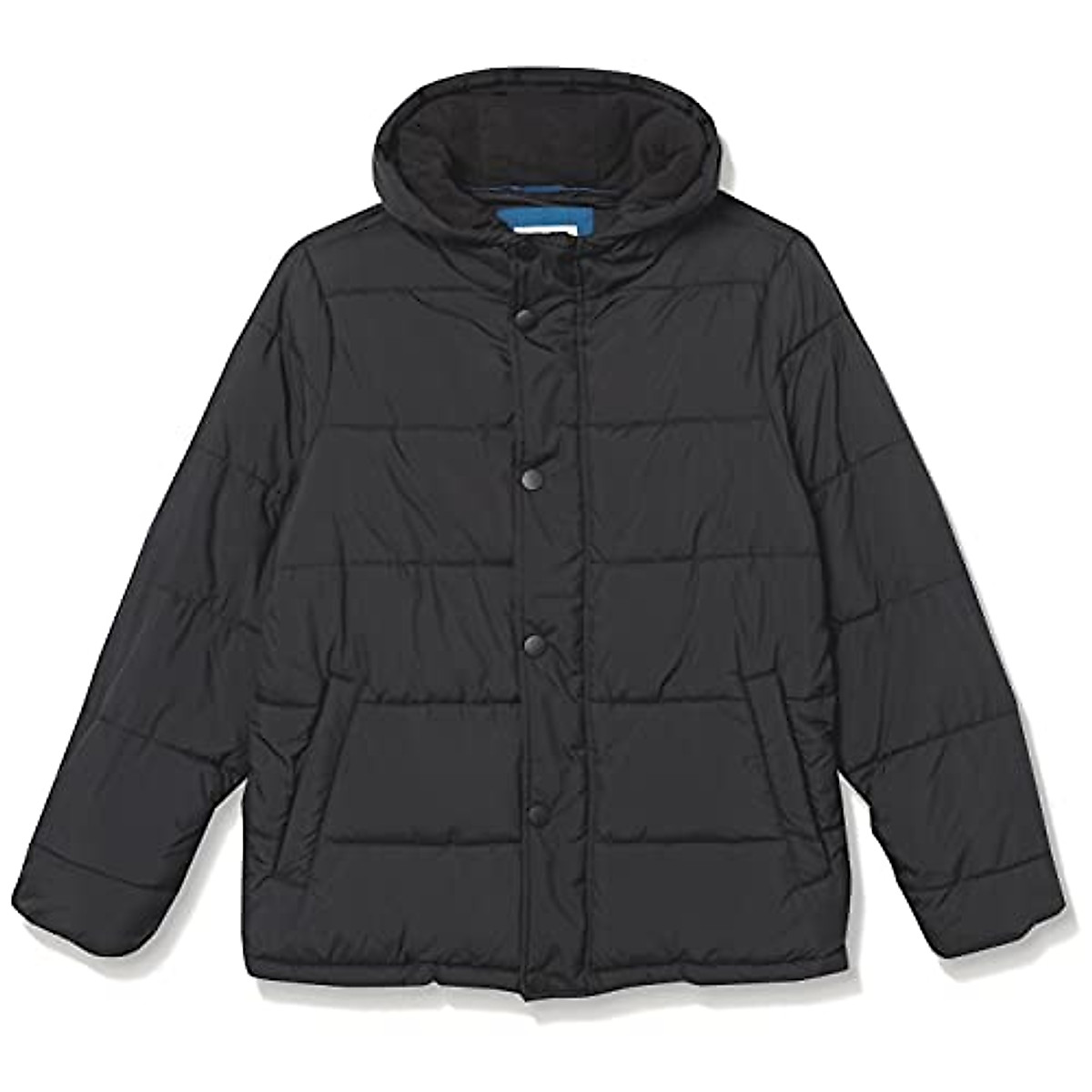 Amazon Essentials Men's Heavyweight Hooded Puffer Coat, Black, Large