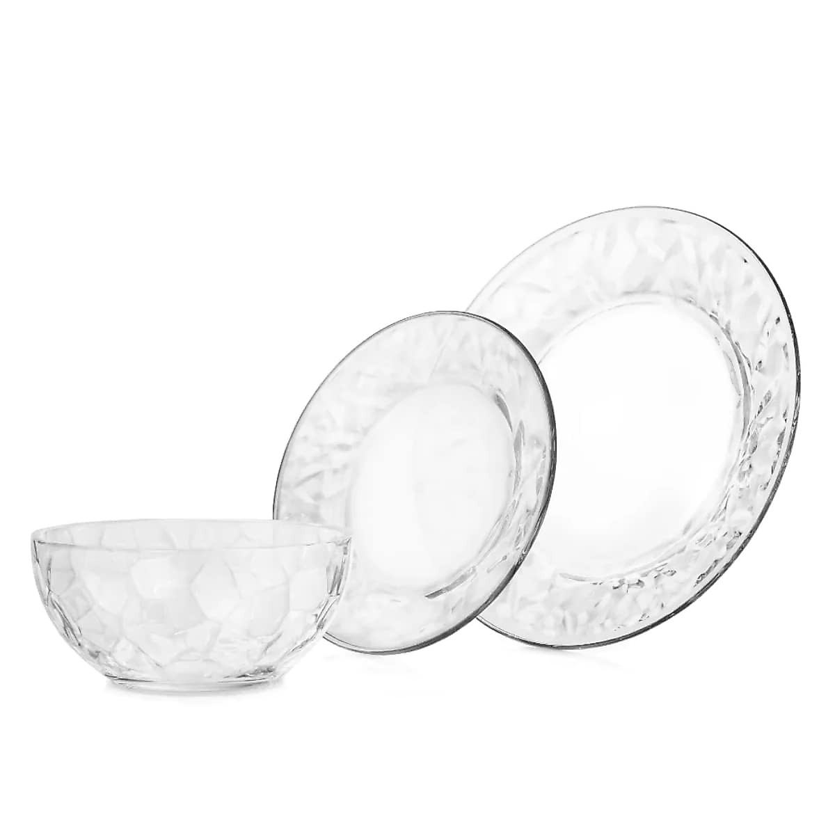 Rocher 12 Pcs. Clear Glass Dinnerware Set (0950-0)