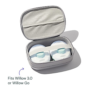 Willow Breast Pump Carrying Case, Grey, Use with Hands Free Wearable Breast Pumps, Ultra Durable Hard Shell Breast Pump Case with Removable Tray, Compact and Discreet