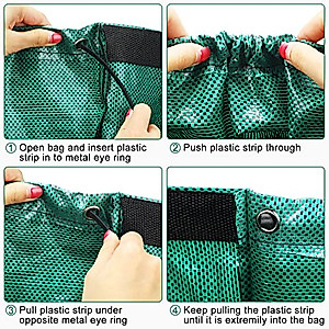 Shappy 3 Pack Large Yard Dustpan-Type Garden Bag Leaf Bags, Reusable Heavy Duty Gardening Bags, Yard Waste Container with Reinforced Carry Handles 53 Gallon Per Bag, Come with Gloves