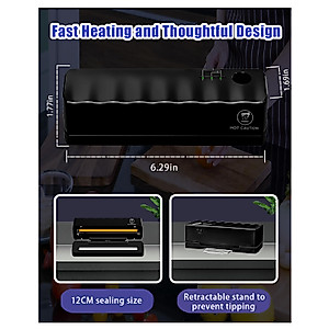 Bag Sealer Mini Rechargeable,3000mAh Heat Sealer Machine with 5 Adjustable Gears Chip Bag Resealer,Plastic Bag Sealer for Food Snack Bags Storage(black)