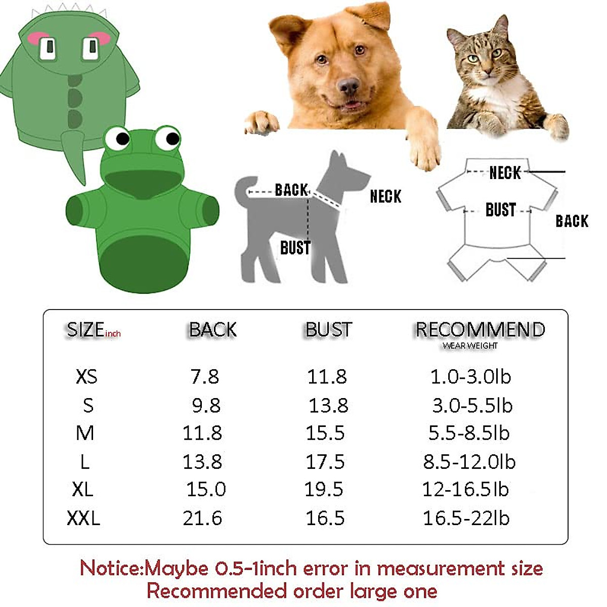 Pet Funny Hoodie Ugly Christmas Sweater Cold Weather Warm Coat for Puppy Small Dog Halloween Party Costume Cute Hoodie (Large, Yellow Bee)