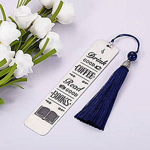 Bookmark for Women Men Coffee & Books Gift Bookmark for Book Coffee Lovers Birthday Christmas Book Mark Gifts for Friends Family Son Daughter Graduation Holiday Stocking Stuffers Present for Him Her