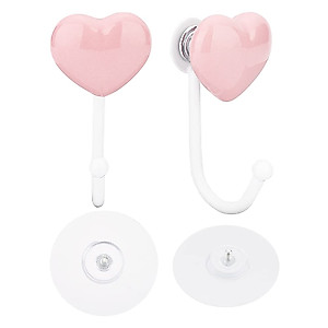arricraft 2 Styles Heart Hook Hanger, Pink Heart Hook Multifunctional Self Adhesive Door Hook Hanger Wall Hanger Hanging Ornament Door Wardrobe Office Bedroom Kitchen and Other Decorative Items
