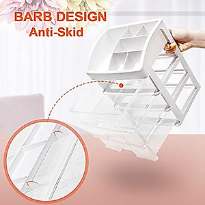 Makeup Organizer for Vanity, Skincare Organizers with 3 Drawers, Cosmetics Organizer for Skin Care, Eyeshadow, Brushes, Lipstick, Powders, Nail Polish.Great for Dresser, Bedroom, Bathroom (White)