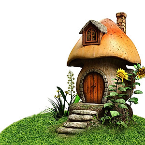 Cayway 28 PCS Artificial Garden Grass and Artificial Moss Rocks Decorative Set, 5.9 x 5.9Inch 12 PCS Fairy Artificial Grass and 15 PCS Green Moss Balls, Floral Scissors for Decoration, Fairy Gardens