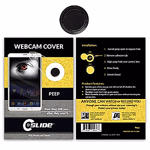 C-SLIDE Peep Webcam Cover 3 Pack | Easy Access Swivel Cover for Webcam Privacy | 1mm Thick High-Grade Durable Plastic | Fits Androids, IPads, Samsungs, Fire Tablets, and More