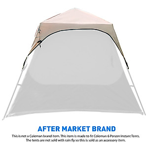 EasyGo Product Rain Fly Accessory - Fits Coleman 6 Person Instant Tent (10 Foot X 9 Foot) Camping Tents – Rain Fly ONLY - Aftermarket Brand