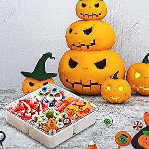 2pack Serving Trays for Party Divided Veggie Tray with Lid Sealed Sectioned Fruit Snack Serving Platter Vegetable Storage with 4 Compartments Snackle Box Charcuterie Container Fridge Organizer