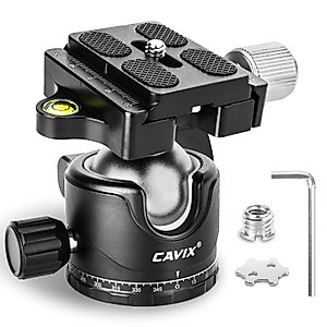 Ball Head Mount, CAVIX 36mm Ball Head Camera Tripod Head with 1/4“ Arca Swiss Quick Release Plate for Tripod, Monopod, DSLR, Camera,Load 33lb/15kg