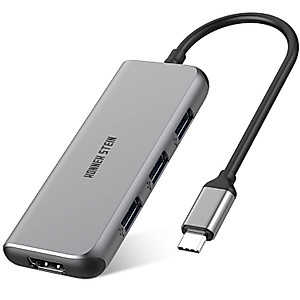 KONNEK STEIN USB C Hub, 7 in 1 USB C to 4k or 2K HDMI Port, SD Micro SD 2.0 Slot, 3 USB A Ports, Power Delivery Type C Charging Port, Docking Station MacBook Pro XPS More Type C Devices