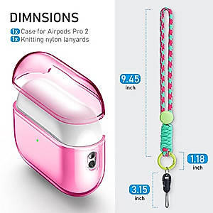 Valkit Compatible Airpods Pro 2nd Generation Case Clear, Soft TPU AirPods Pro 2 Case Transparent Protective Shockproof with Lanyard for Women Men iPods Pro 2 Case for Airpods Pro 2 Charging Case