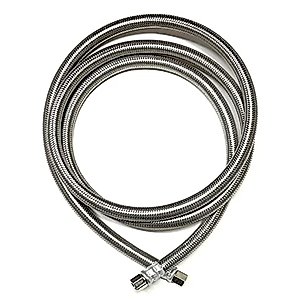 Shark Industrial 6 FT Stainless Steel Braided Ice Maker Hose with 1/4" Comp by 1/4" Comp Connection