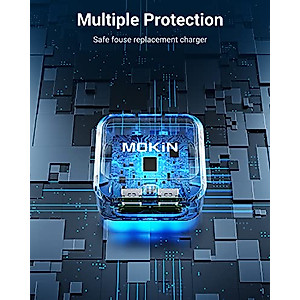 USB C Charger 40W, MOKIN Fast Charger Adapter 2-Port Type-C PD Wall Charger Foldable Power Adapter for 14/Plus/Pro/Pro Max 13/Mini/Pro/Pro Max /12, Galaxy S22/S21/S20/Note 20 PPS, Pixel, MacBook, iPad