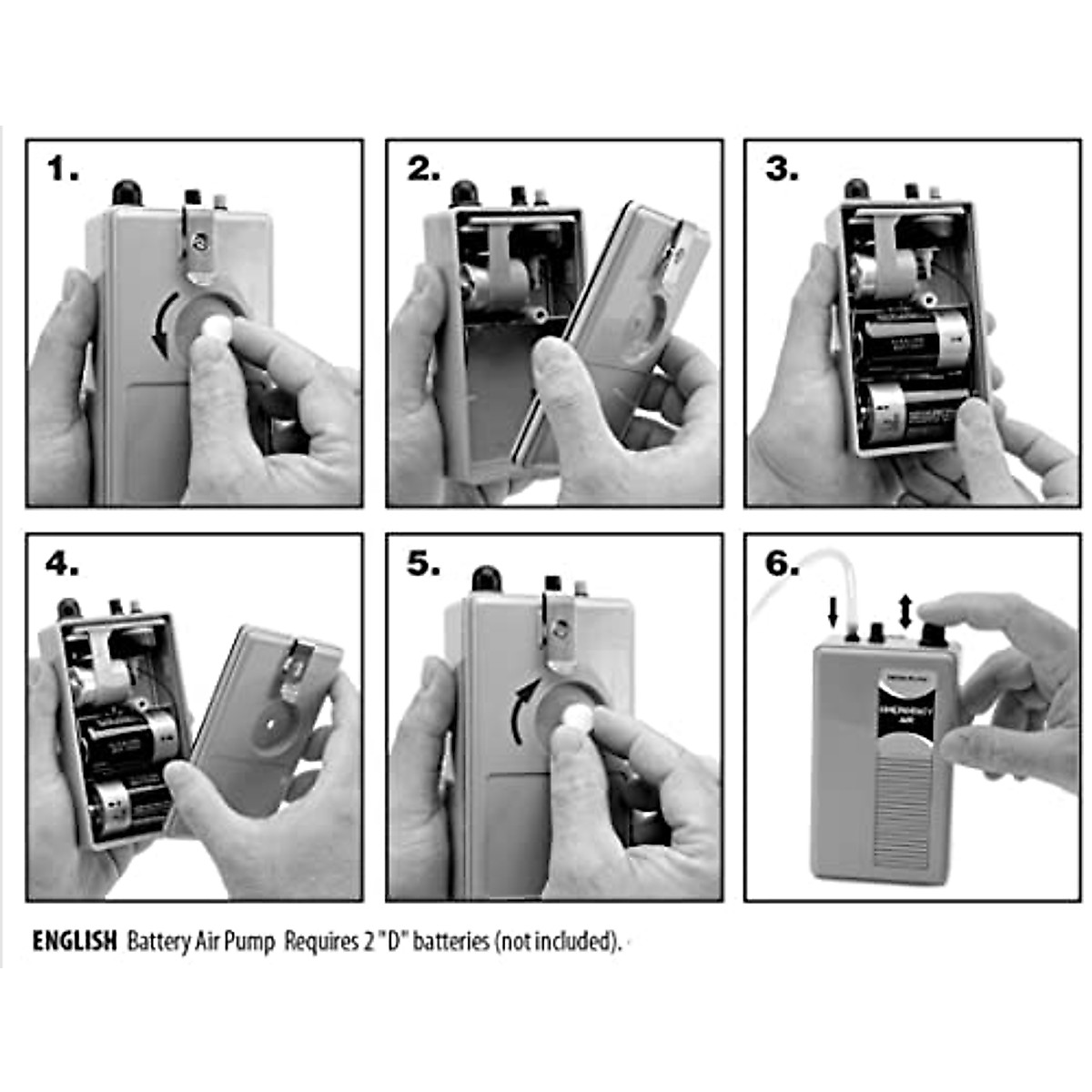 Penn-Plax Silent Air B10 Battery Operated Aquarium and Fishing Air Pump Manual On Off Switch Aerates Up to 29 Gallons