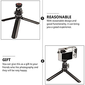 Uonlytech Camera Tripod Camera Tripod Head with Cold Shoe Mount Aluminium Alloy Adapter for Lights LED Monitors Microphones Video Camera Camera Stand Camera Stand