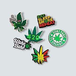 UNA SHOPS Weed Charms for Clogs 6pcs
