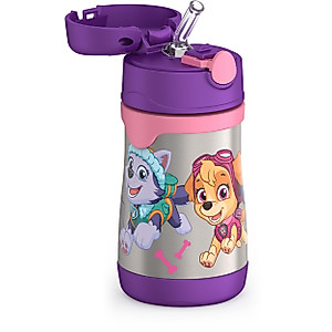 THERMOS Vacuum Insulated Stainless Steel 10oz Straw Bottle, Paw Patrol Girl