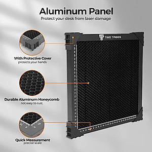 Twotrees Laser Cutter Honeycomb Working Panel Set,15.7x15.7x0.87 inch Honeycomb Laser Bed for CO2 or Diode Laser Engraver Cutting Machine,Honeycomb Working Table with Aluminum Plate