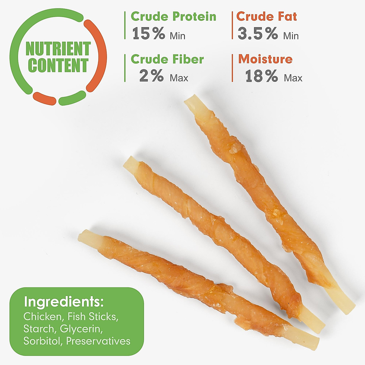 MON2SUN Rawhide Free Dog Treats Chicken Wrapped Cod Sticks for Small Dogs Healthy Training Treats Soft Dog Snacks (8.82 Ounce -Pack of 1)