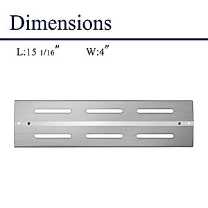 Folocy 15 1/16" Stainless Steel Grill Heat Plates Shield Tent BBQ Gas Grill Replacement Parts for Grill Chef PAT502, Kenmore P01705009E, P01708034E, P02008010A, P02008029A Models
