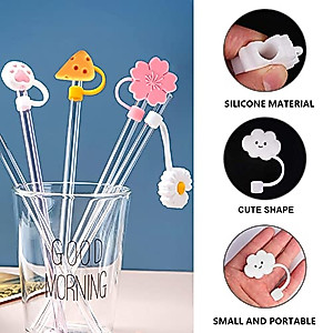 Silicone Straw Tips Covers Cap: 8 Pack Reusable Drinking Straw Tips Lids, Straw Tips Cover Straw Toppers Drinking Straw Cover, Straw Topper for Stanley Cup, 1/4Inch Straw Tips