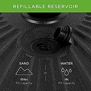 Best Choice Products Fillable Umbrella Base Stand Round Plastic Patio Umbrella Pole Holder for Outdoor, Lawn, Garden, 55lbs Weight Capacity - Black