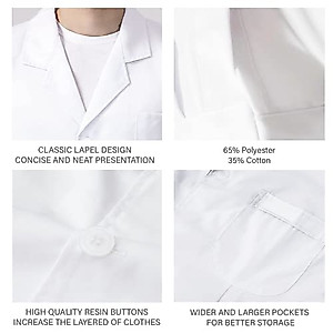 Personalized Lab Coat, Custom Embroidered Lab Coat with Icons Name Text, Unisex Long Sleeve White Lab Coat for Doctors, Nurses, Dentists-L-Women Size