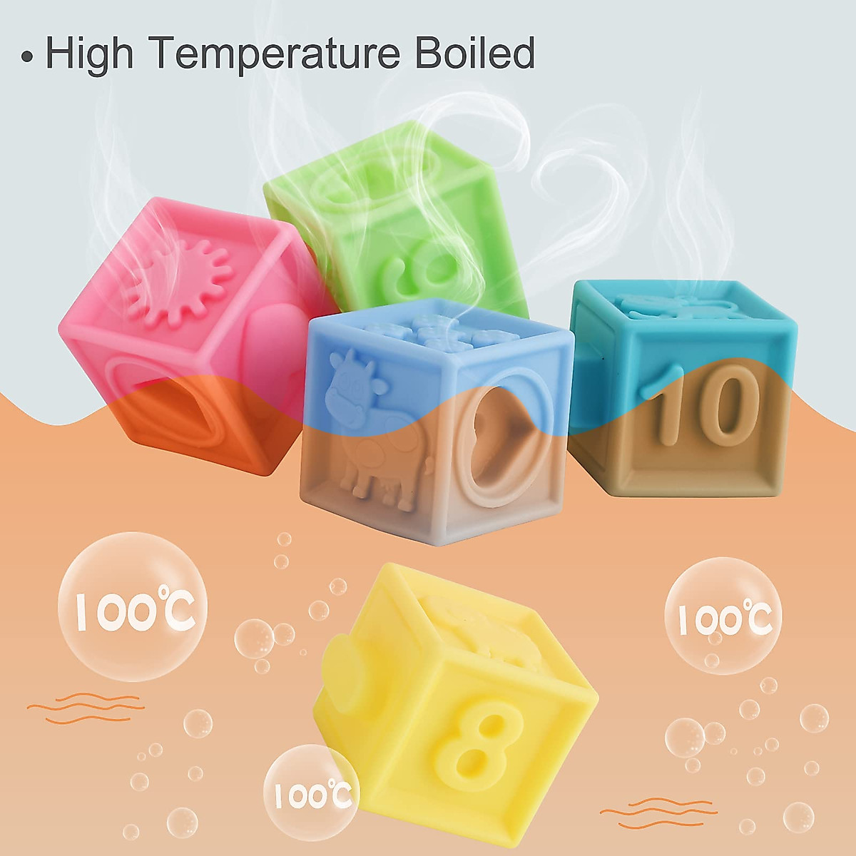 Yutin Soft Blocks for Babies, 16PCS Baby Stacking Building Block for Boys Girls, Squeezing Toy Christmas Easter Gift for Infants Toddlers 6 to 12 Months and Up