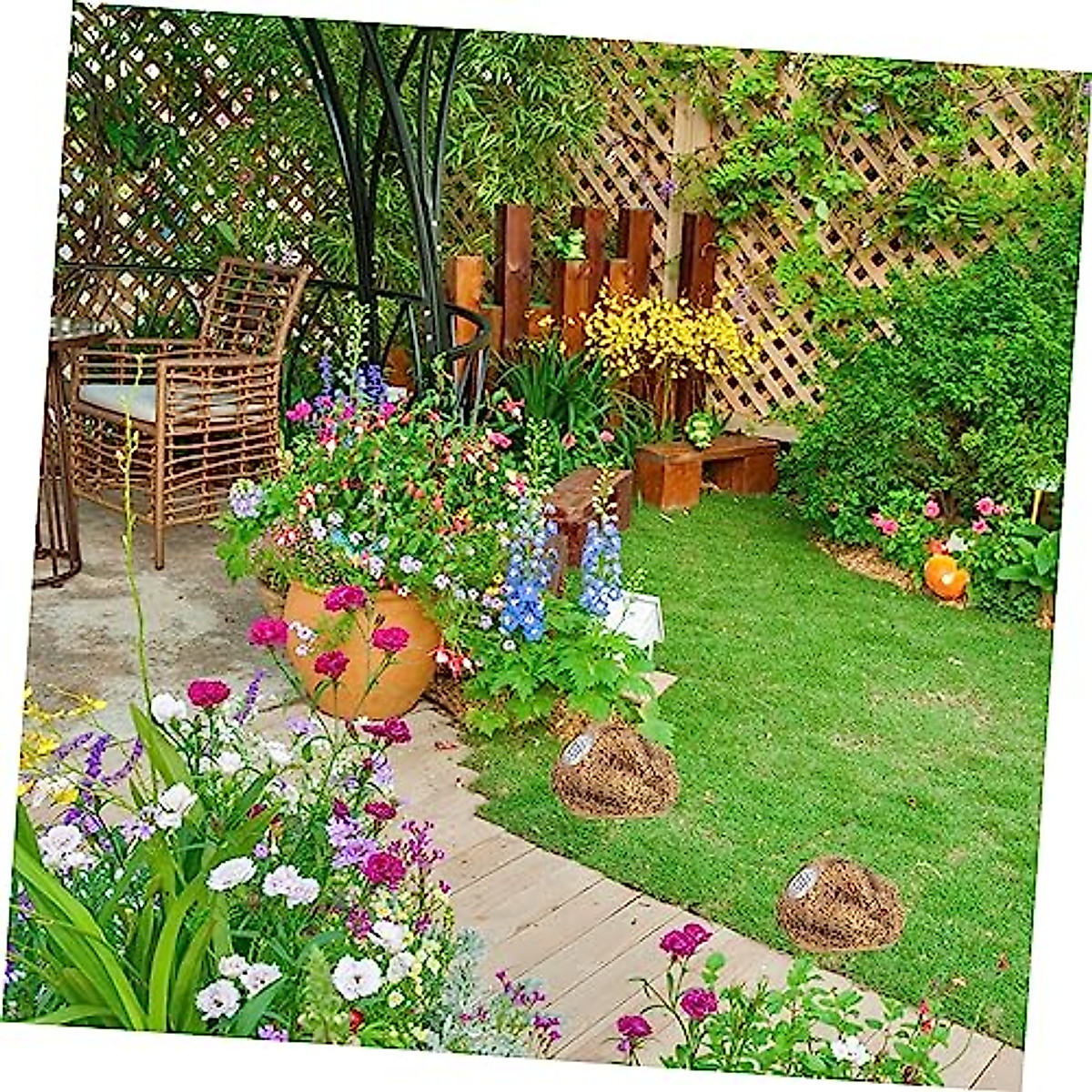 Uonlytech 4 Pcs Stone Lamp Waterproof Garden Light Imitation Stone Spotlight Resin Light Adornment Led Stone Light Garden Stone Light Landscape Modeling Light