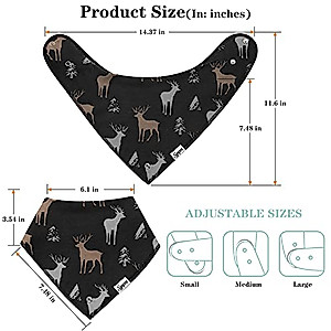 Baby Bandana Drool Bibs,Bandana Bibs for Boys and Girls by Super Absorbent Bandana Drool Bibs,Teething Toys Bibs Organic Cotton Baby Bibs for Infant Set of 4 with Two Teething Toys