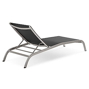 Modway Savannah Outdoor Patio Mesh Chaise Lounge Chair in Black
