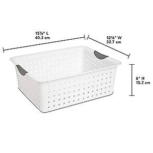 Sterilite No.16268006 Large White Ultra Basket,White with Titanium Inserts