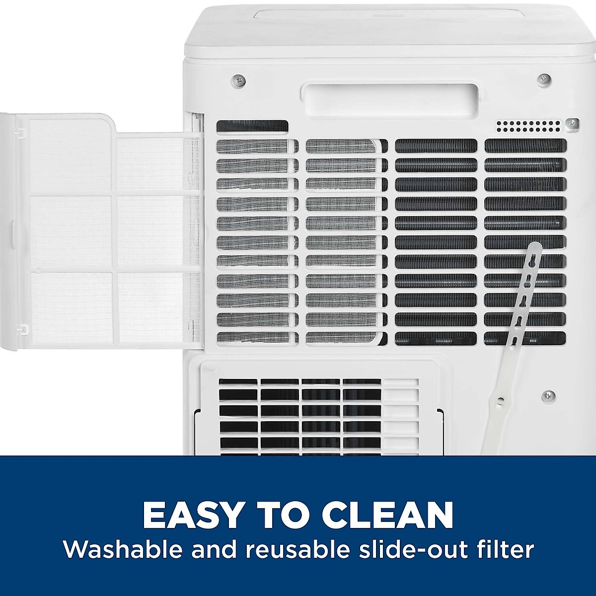 GE Portable 3-in-1 Air Conditioner with Dehumidifier and Fan, 9,000 BTU, Cooling for 250 sq ft rooms, Includes Remote, Vent Hose and Easy Window Install Kit, WiFi & SMART Connected, White